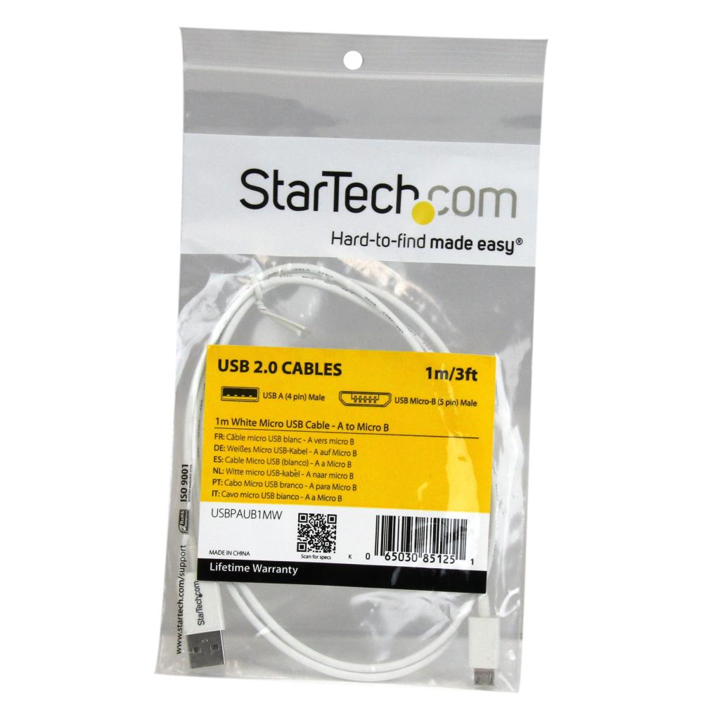 Amazon.com: StarTech.com 3.3 ft. (1 m) USB to Micro USB Cable - USB 2.0 ...