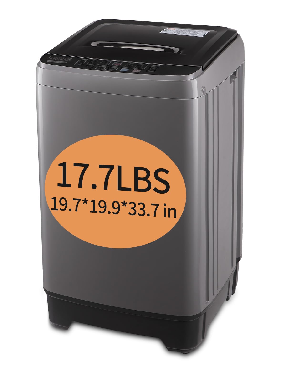 F.W.WOOLWORTHS 17.7 lbs Full-Automatic Washing Machine with LED Display ...