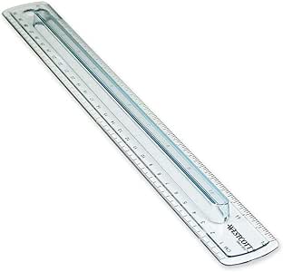 Amazon.com : Westcott Finger Grip Ruler, Smoke Plastic, Inches and ...