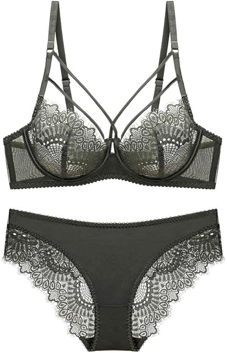 Sostén Sujetador De Encaje para Mujer Conjunto De Sujetador De Lencería Sexy Sujetador ...
