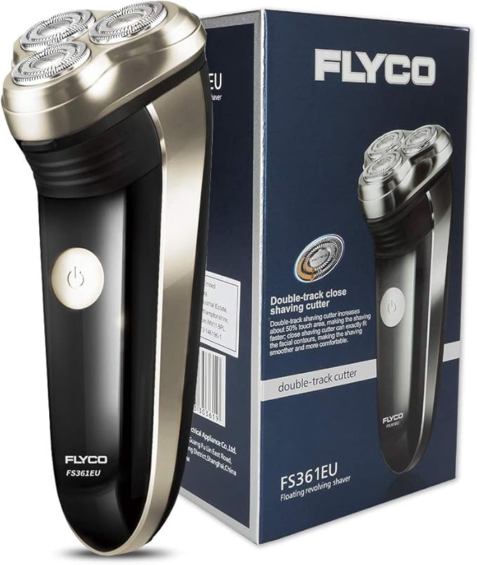 FLYCO Electric Shaver FS361EU, Rechargeable Men's Rotary Shavers with Precision Beard Trimmer ...