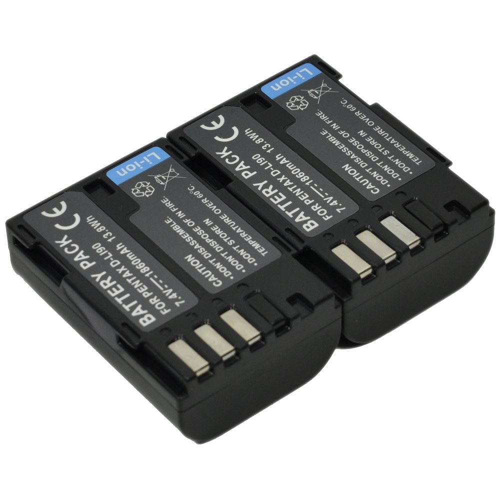 2x D-Li90 Battery for Pentax DLi90 D-L190 DL190 D-Li90P: Amazon.co.uk ...