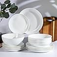 Amazon.com | Daniks Belle Ceramic Dinnerware Set for 6, 19-Piece | Chip & Scratch Resistant ...