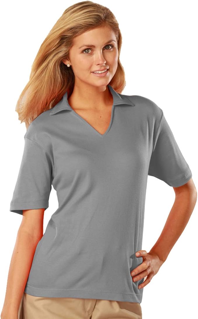 Blue Generation Womens Buttonless Pique Polo Short Sleeve at Amazon ...