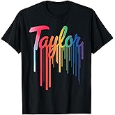 Amazon.com: Girl Retro TAYLOR First Name Personalized Groovy 80's Pink ...