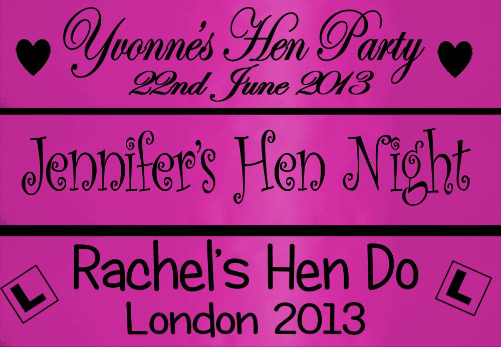Personalised 80cm Hot Pink Hen Party Banner - Perfect decoration for ...