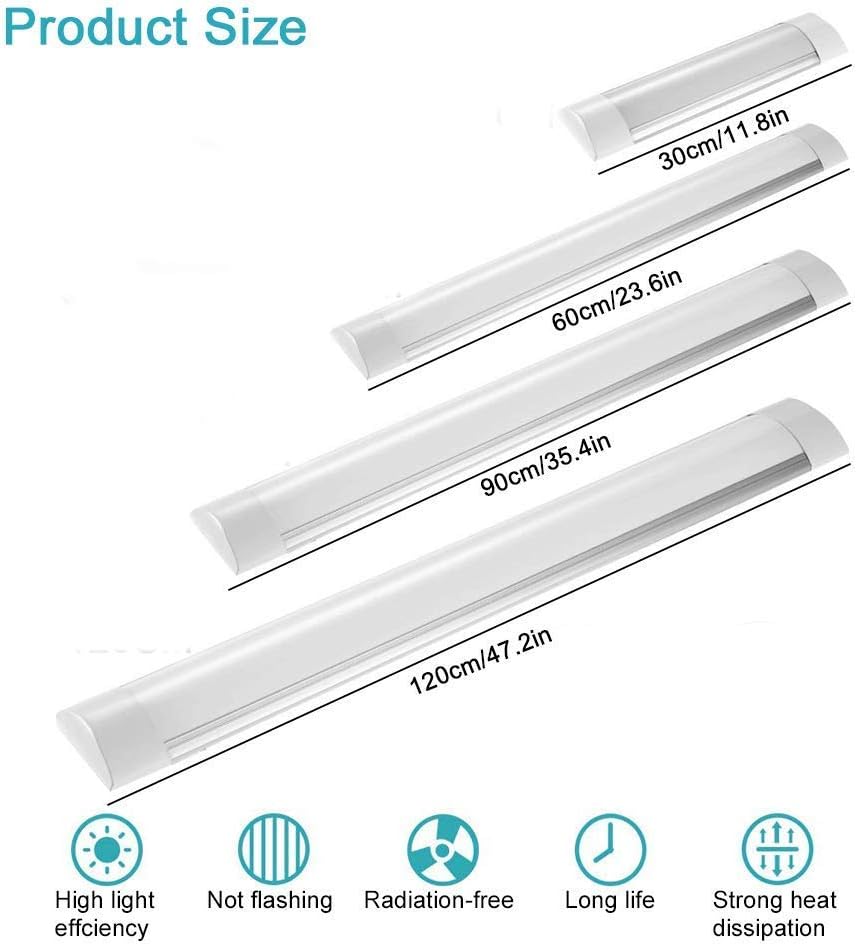 Bellanny LED Batten Light, 4ft 40W LED Tube Light Ceiling Surface ...