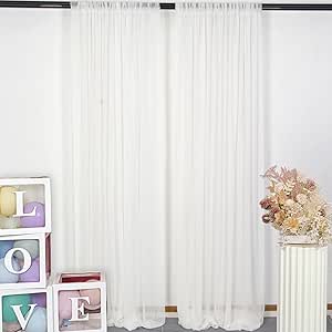 Amazon.com: Chiffon Backdrop Curtain 84 Inches Chiffon Fabric Drapes ...
