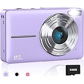 Amazon.com : Digital Camera, Kids Camera with 32GB Card FHD 1080P 44MP ...
