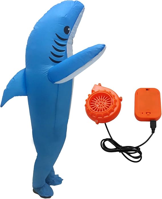 ByeSun - Disfraz inflable de tiburón para adultos, para Halloween ...