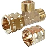 Amazon.com: Joywayus 3/4 Inch NPT Brass Pipe Fitting Barstock Tee 3 Way 3/4" NPT Male x 3/4" NPT ...