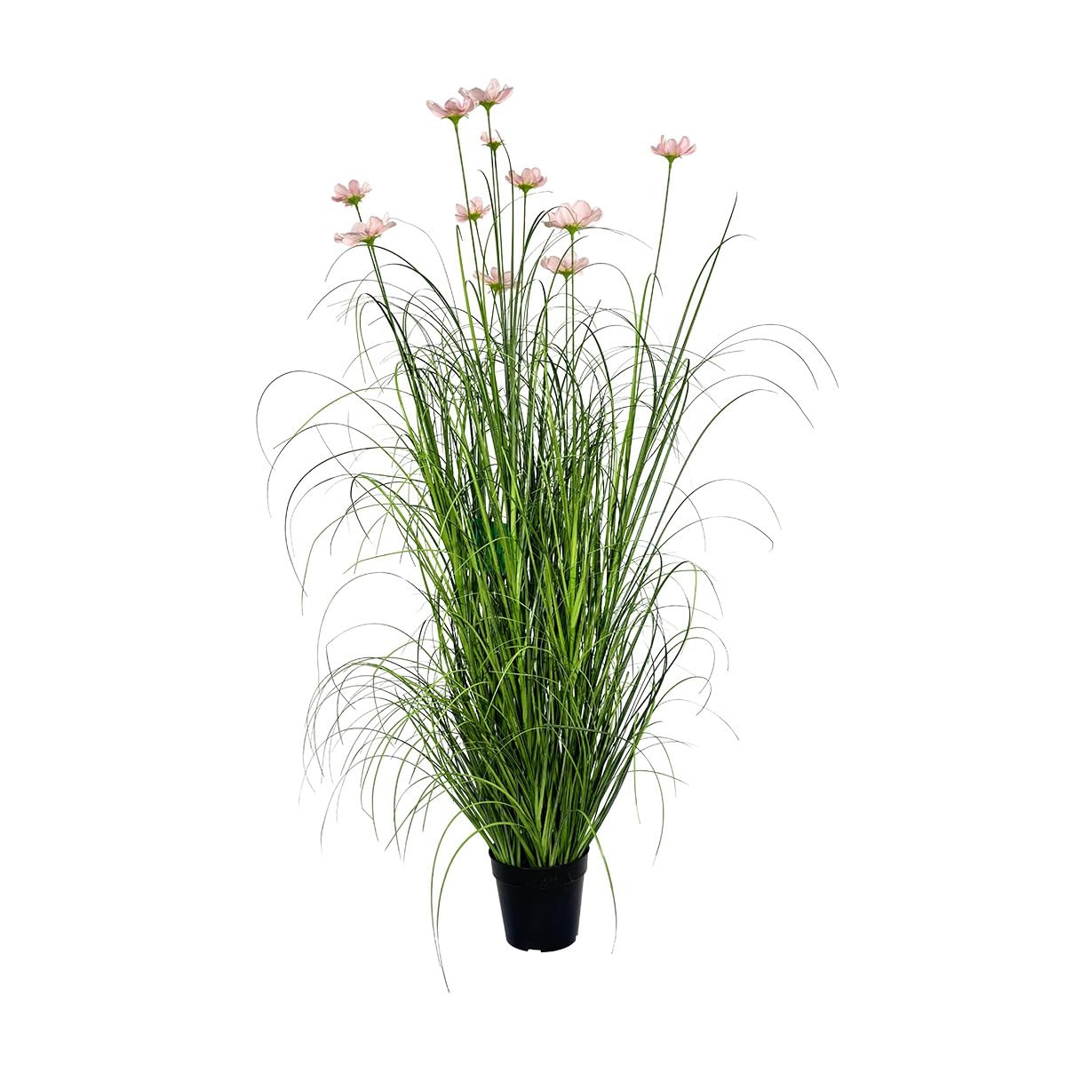 Alonfale 47 Inch Artificial Tall Grass with Pink Cosmos Flowers, Fake ...
