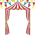 Amazon.com: Ziliny 4 Pcs Halloween Carnival Banner Decorations Circus Tent Awning Halloween Red ...