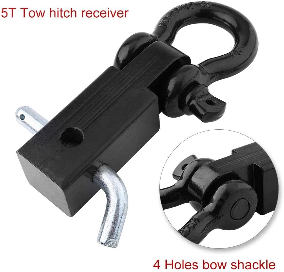 Tow Hook Hitch, 5T Heavy Duty Trailer Hitch and Tow Bar with Bow ...