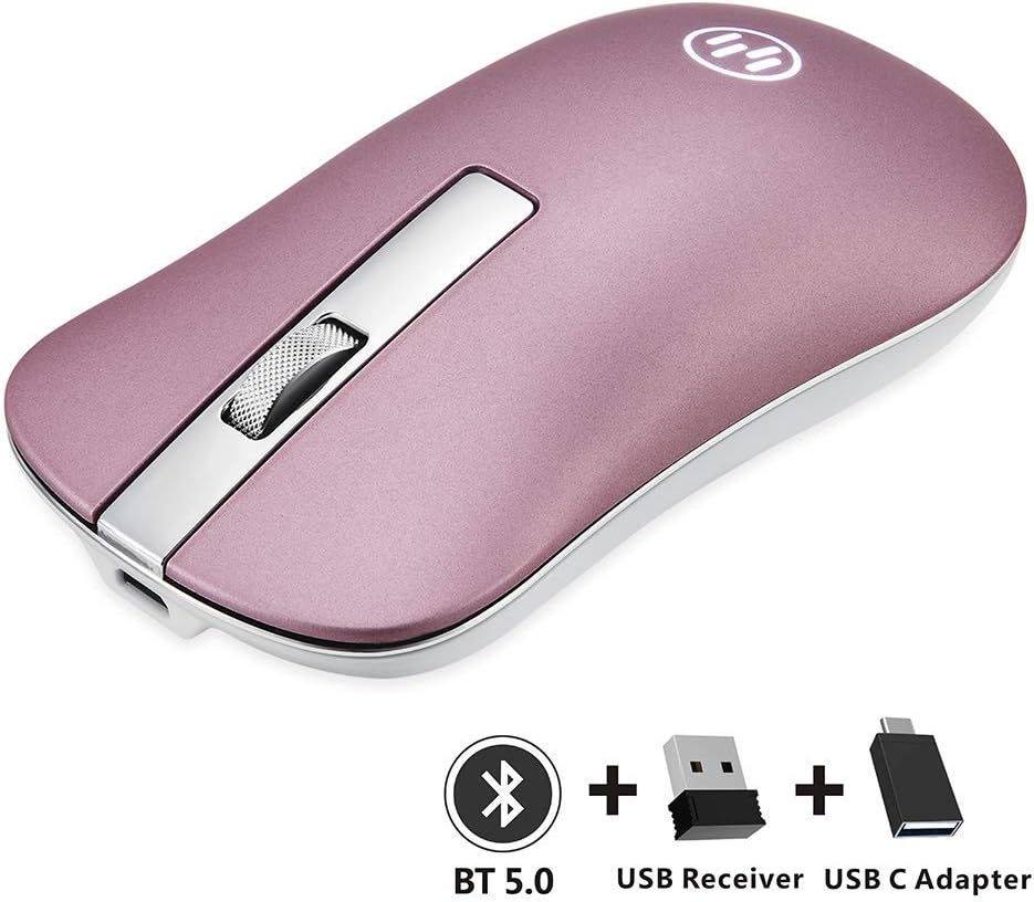 Amazon.com: Uiosmuph Wireless Bluetooth Mouse, Slim Bluetooth 5.0 Mouse ...