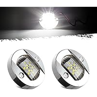 Partsam 2 Pcs 3" Inch Round Navigation Light Polished Boat Marine LED ...