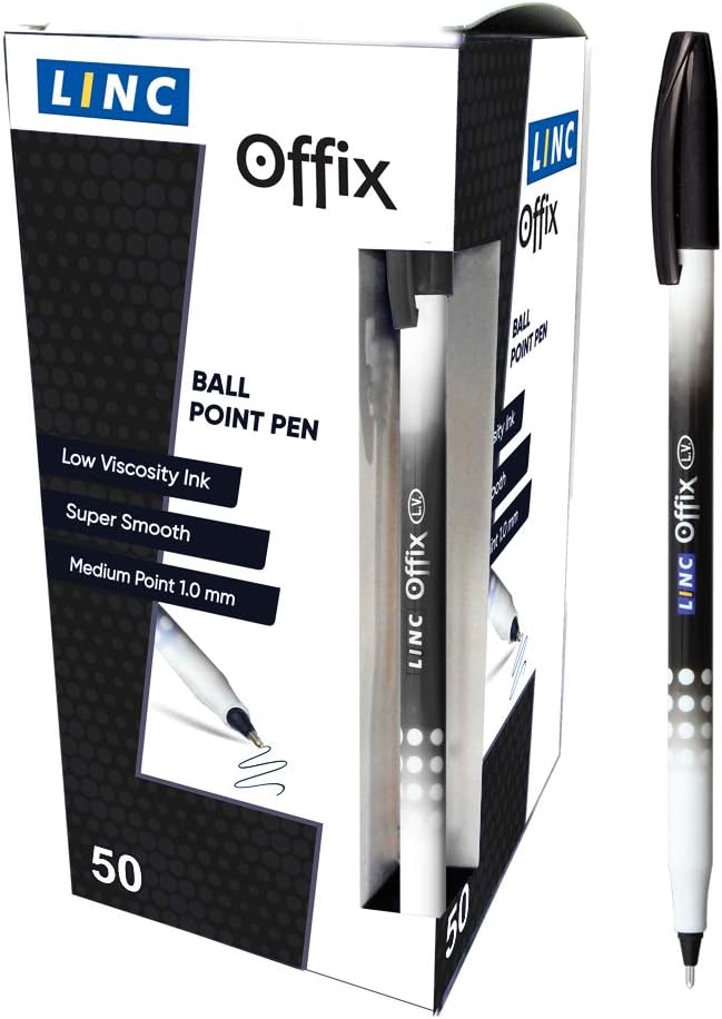 Linc Offix super smooth ball point pen 50 pk - Black: Amazon.co.uk ...