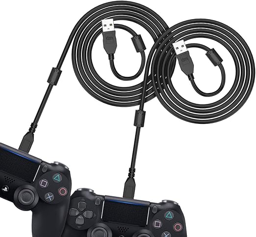 [3M 2 Pack] PS4 Controller Charging Cable 6amLifestyle, Charge and Play ...