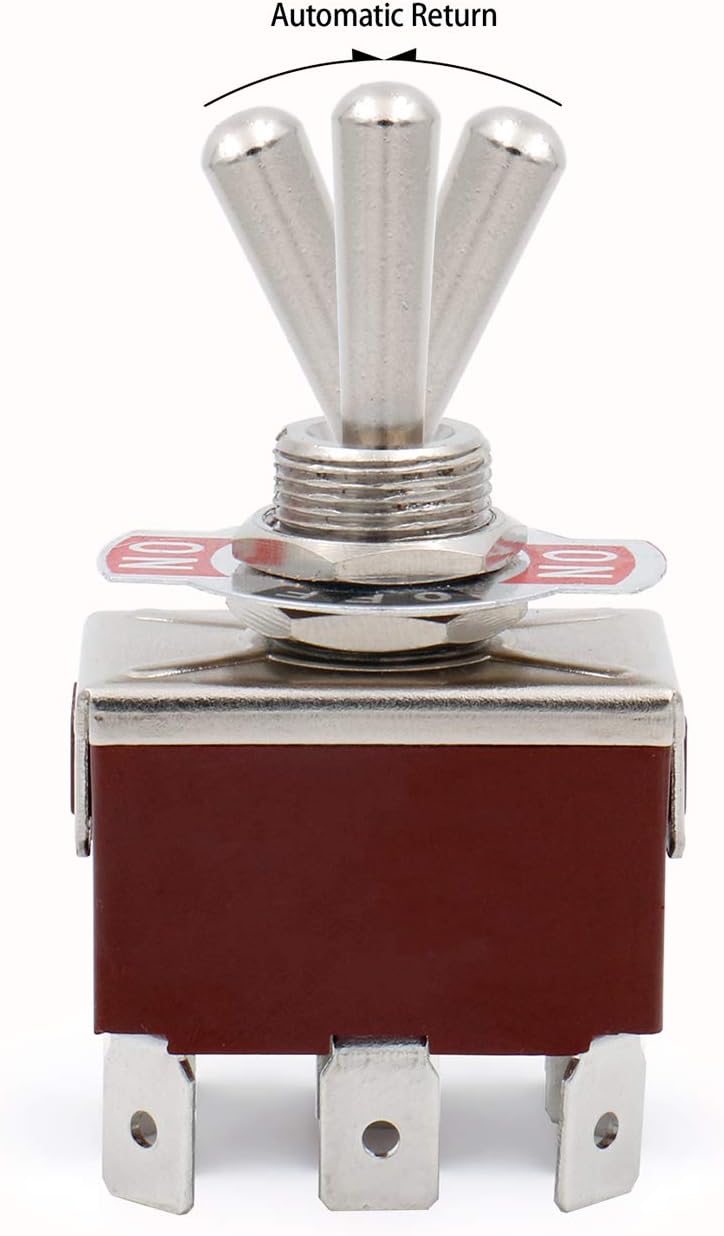 Heschen metal toggle switch DPDT momentary 3 position (ON)/OFF/(ON ...