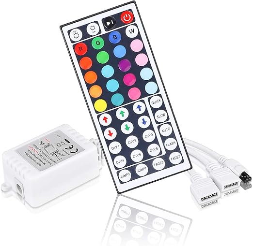 Amazon.com: BZONE RGB LED Controller 2-Port 4Pin Dual Output with 44 Keys IR Remote Control ...