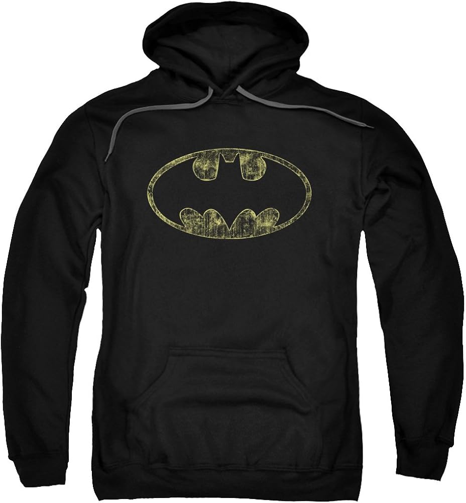 Batman - Mens Tattered Logo Pullover Hoodie: Amazon.co.uk: Clothing