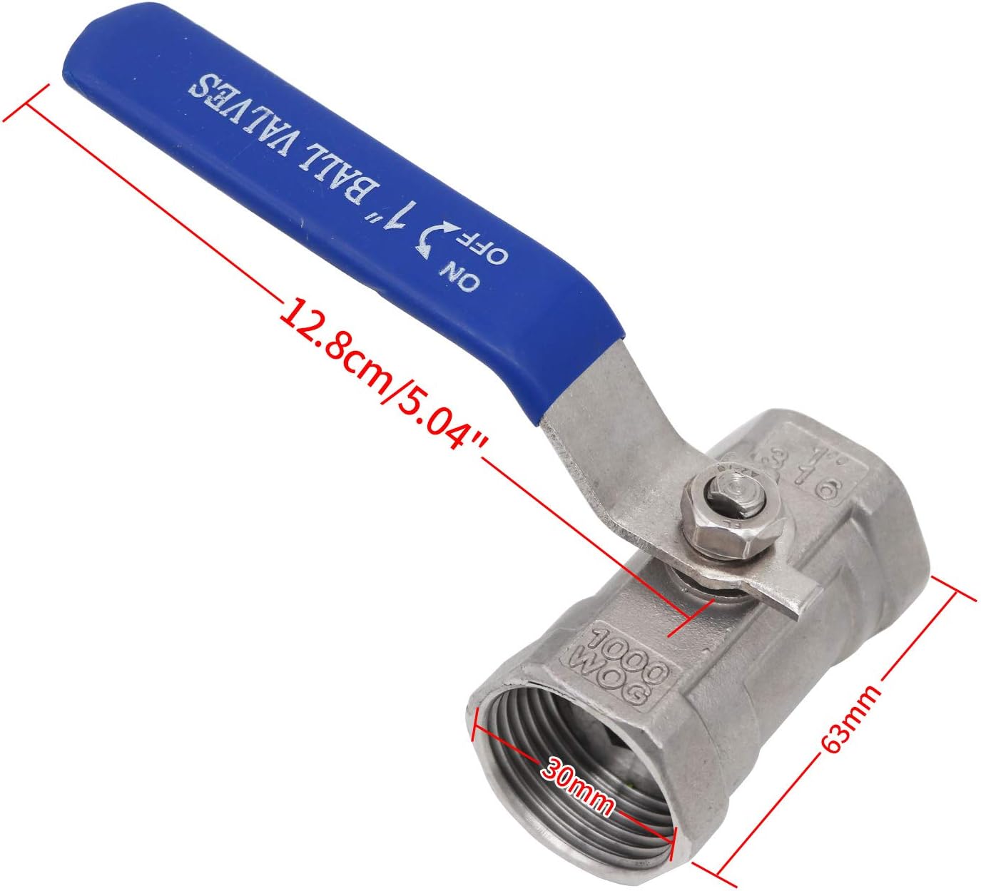 1″Ball Valve Stainless Steel Ball Valve One Piece Female Screw Thread ...