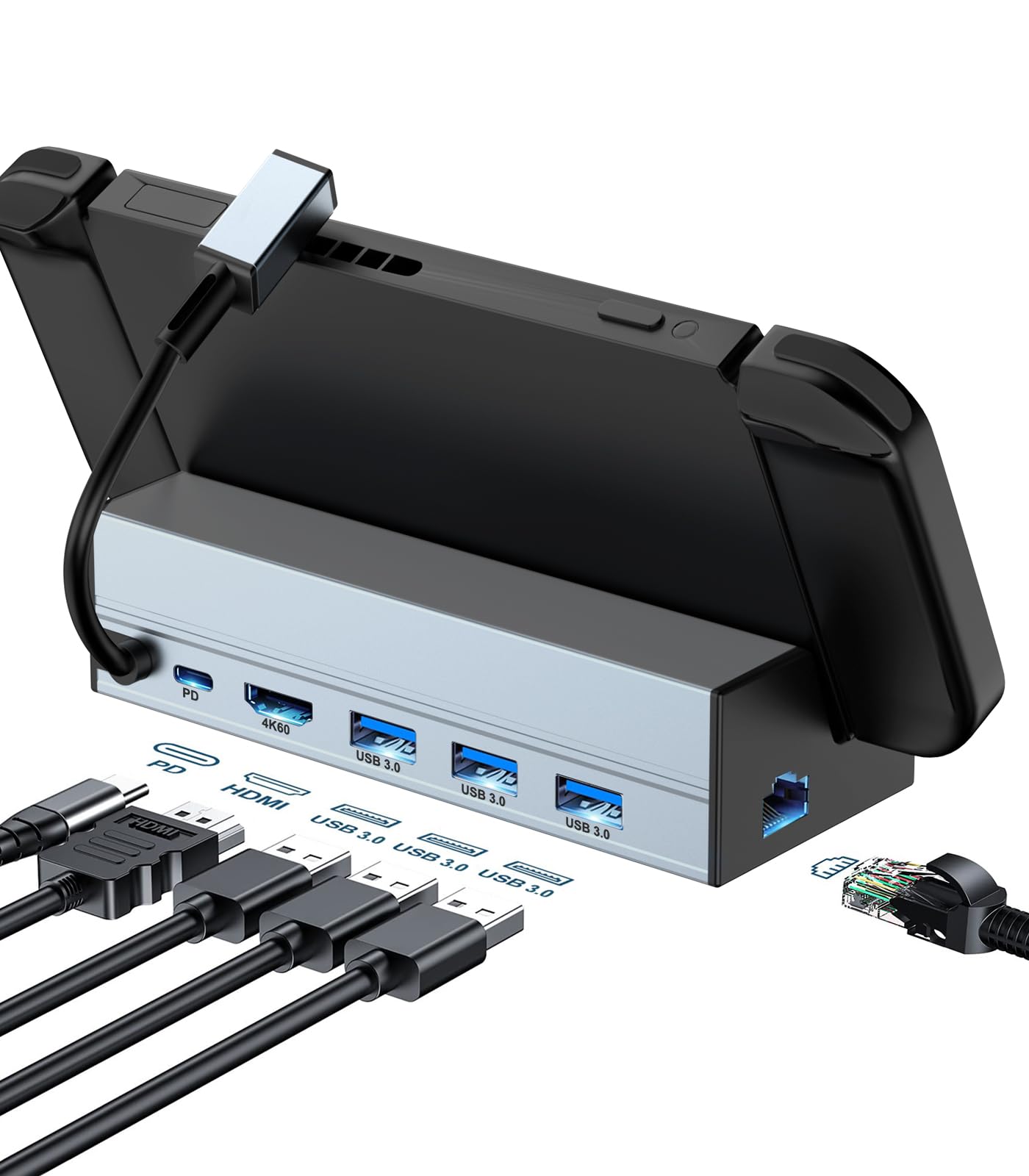 Docking Station for Steam Deck/ROG Ally/Legion Go/MSI Claw, 6-in-1 ...