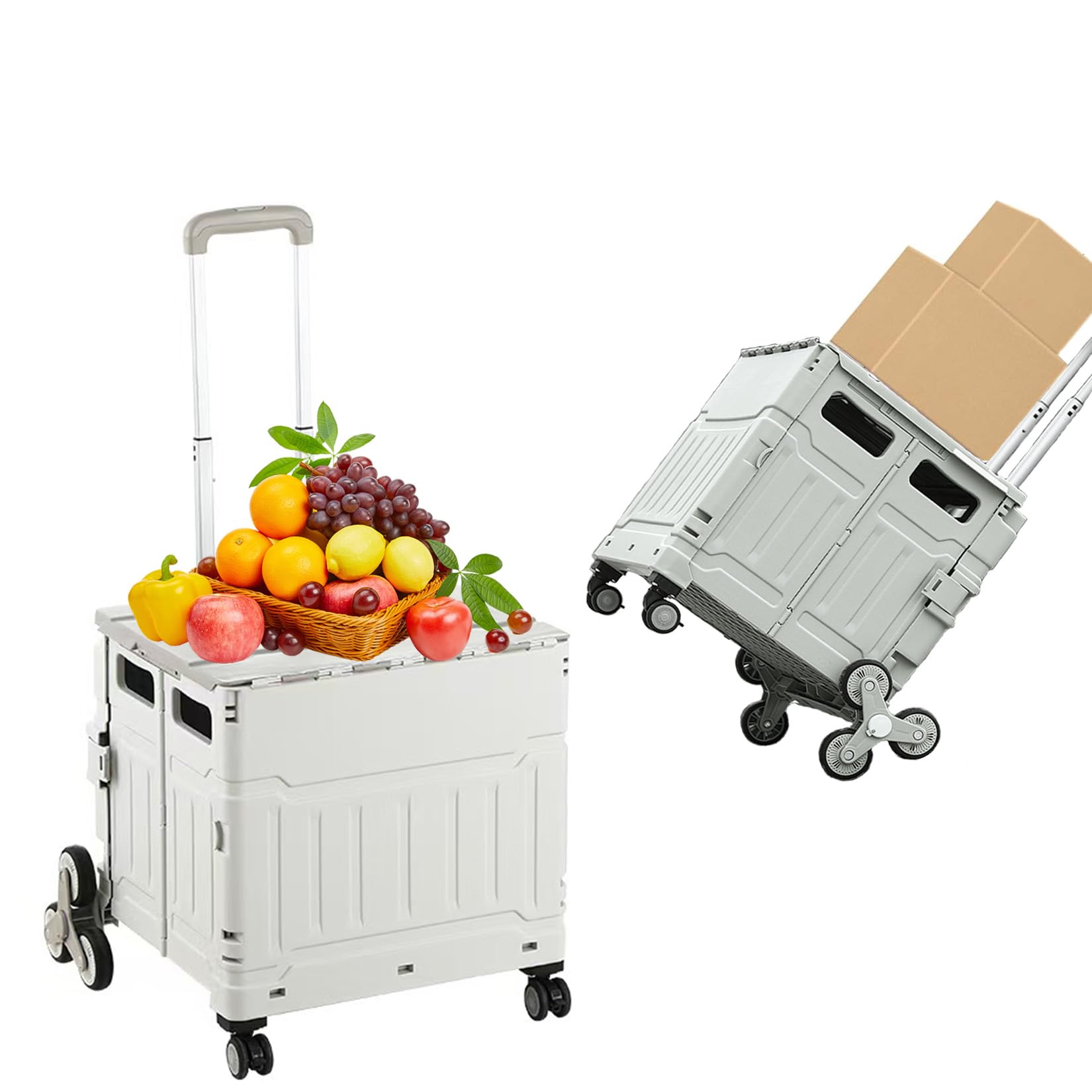 Fanboxk Foldable Utility Cart with Stair Climbing Wheels,Folding ...