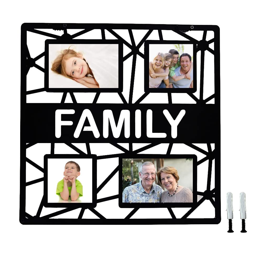 Family Tree Picture Frame Collages for Wall Decor Metal Multi Frames ...