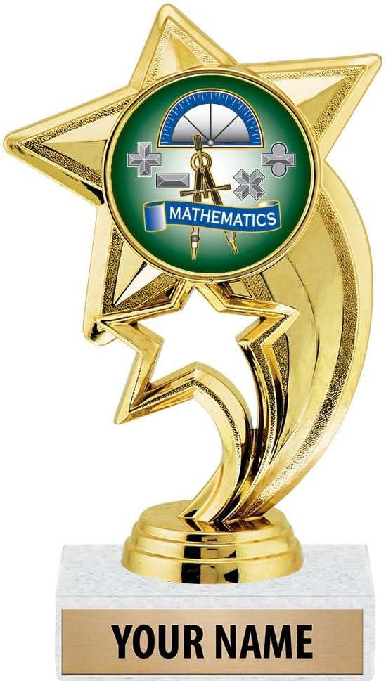 Amazon.com : 6" Gold Mathematics Trophies, Custom Star Rocket ...