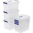 Amazon.com - Bringer 6-Pack 10 L Plastic Storage Box, Clear Latch ...