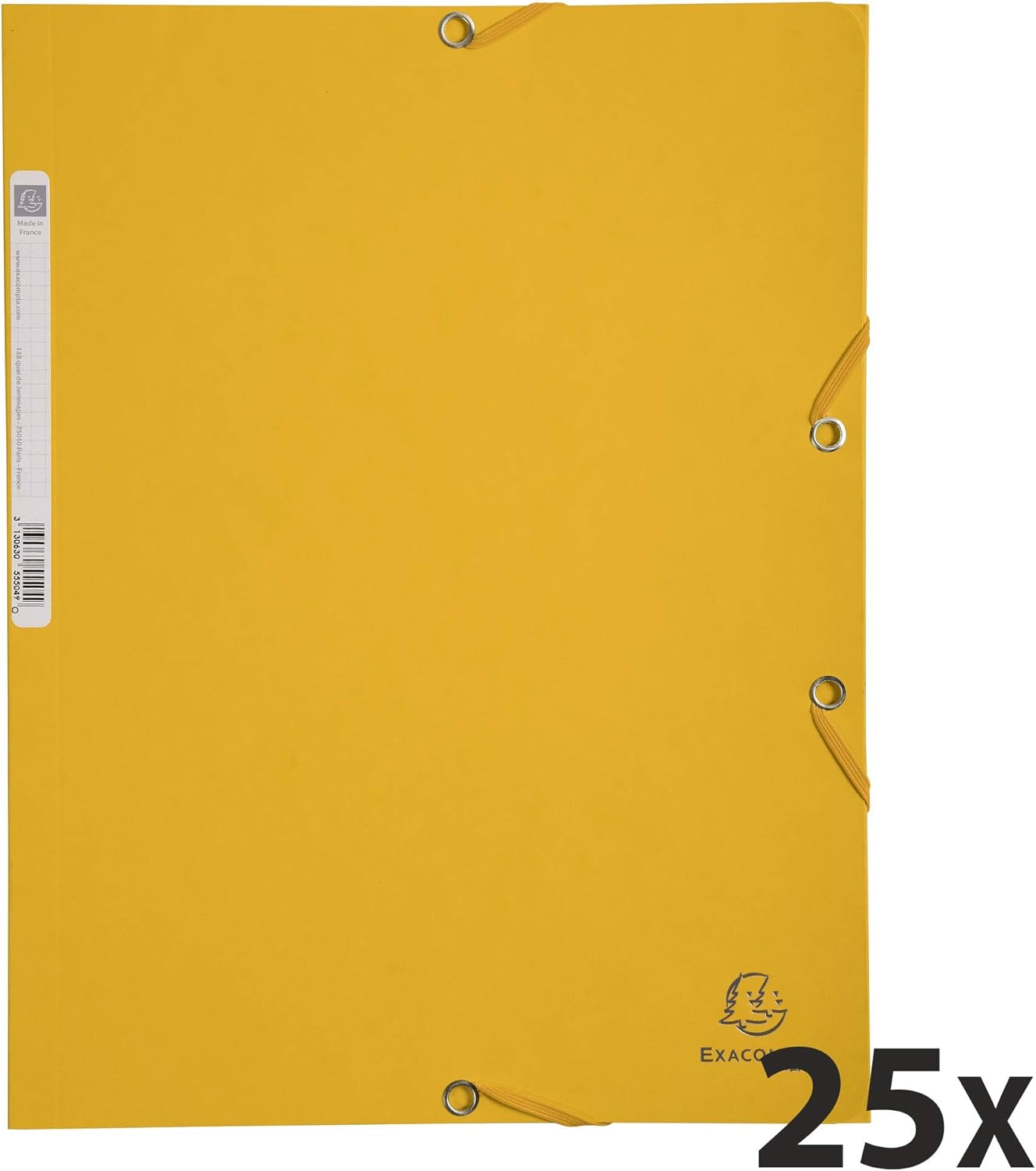 Exacompta 3 flap folder with label, A4 Yellow Amarillo - Carpeta (A4 ...