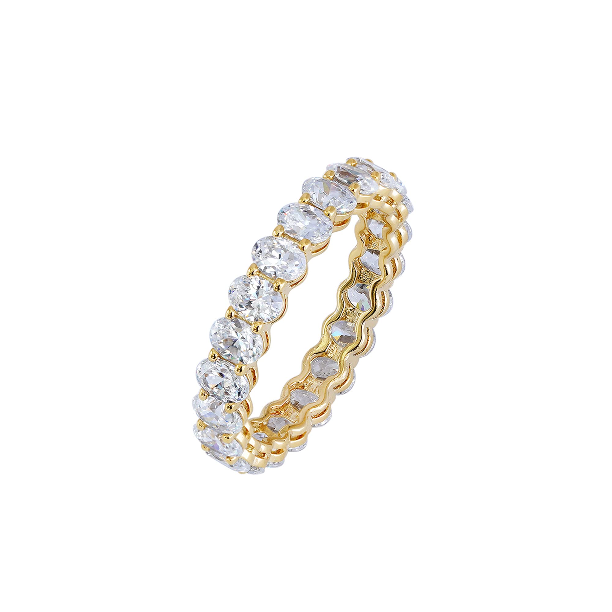 Amazon Essentials 23K Gold Plated Cubic Zirconia Stackable Statement ...