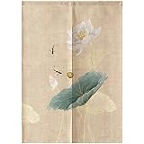 Amazon.com: MYRU Japanese Noren Doorway Curtain Tapestry (Green Lotus ...