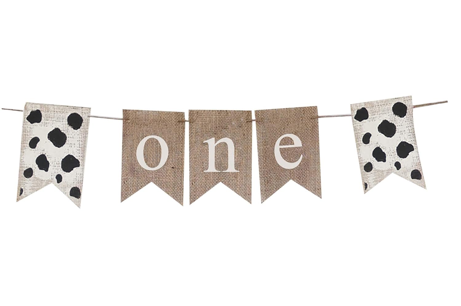 Amazon.com: One Cow Print Banner | Farm First Birthday Party Decor ...