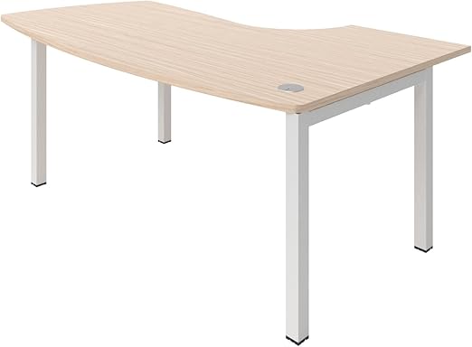 Buronomic Astrolite Bureau Plateau Compact Manager Droit Métal, Chêne ...