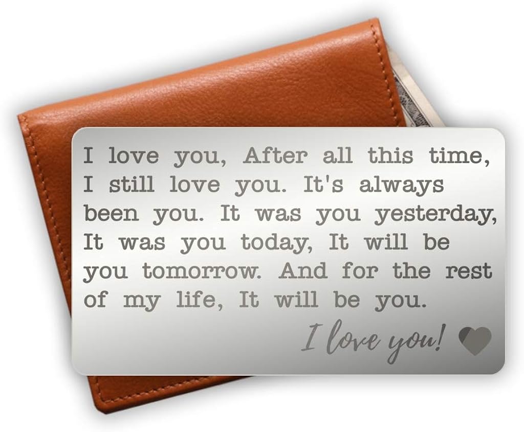 Love Note Wallet Insert - Personalized Engraved Wallet Card - Husband ...