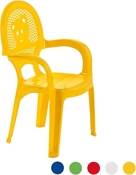 Resol Childrens Kids Garden Outdoor Plastic Chair - Yellow - Childs ...