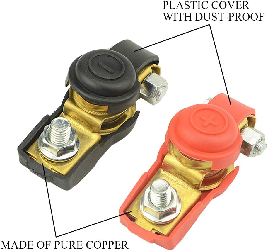 WMYCONGCONG 4 Pack Copper Battery Terminal Connector Clamp with 12 PCS ...