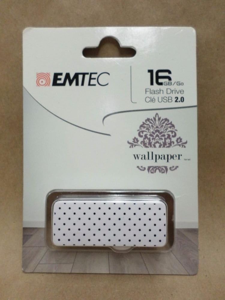 Amazon.com: Emtec 16GB USB 2.0 Flash Drive Wallpaper Black Dot ...