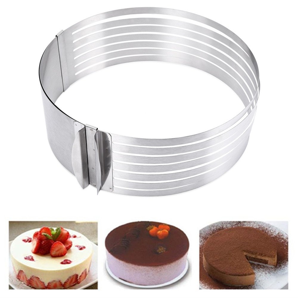 Buy Cake Decor Stainless Steel Layer Cake Slicer – Adjustable Cake ...