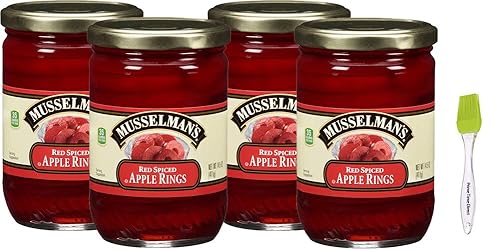 Musselman's Red Spiced Apple Rings 14 oz (Pack of 4) Bundle with ...