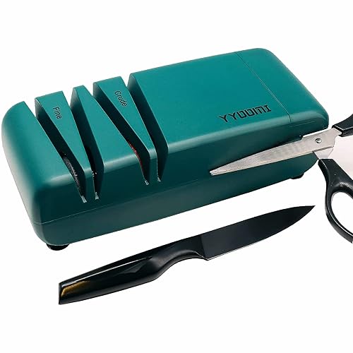 Electric Knife Sharpener, 2- Stage 15 Degree Bevel Professional Knife ...