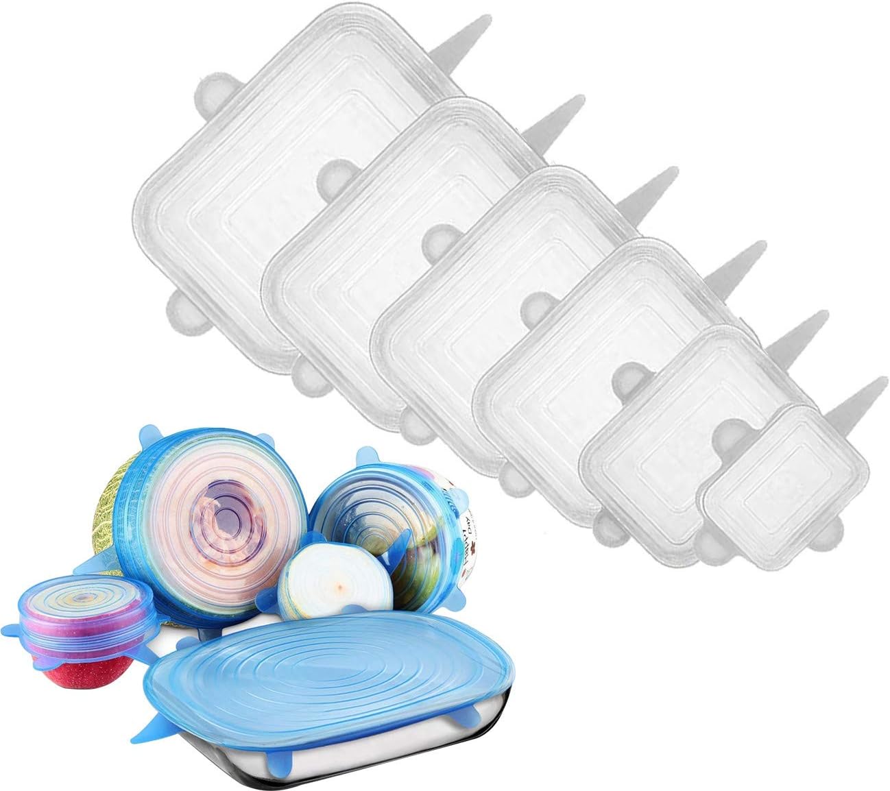 Amazon.com: Silicone Stretch Lids, Various Sizes Cover for Bowl ...