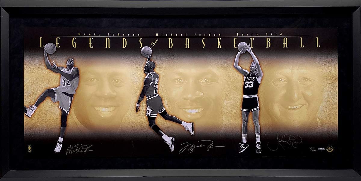 Michael Jordan, Magic Johnson & Larry Bird Signed Autographed Legends ...