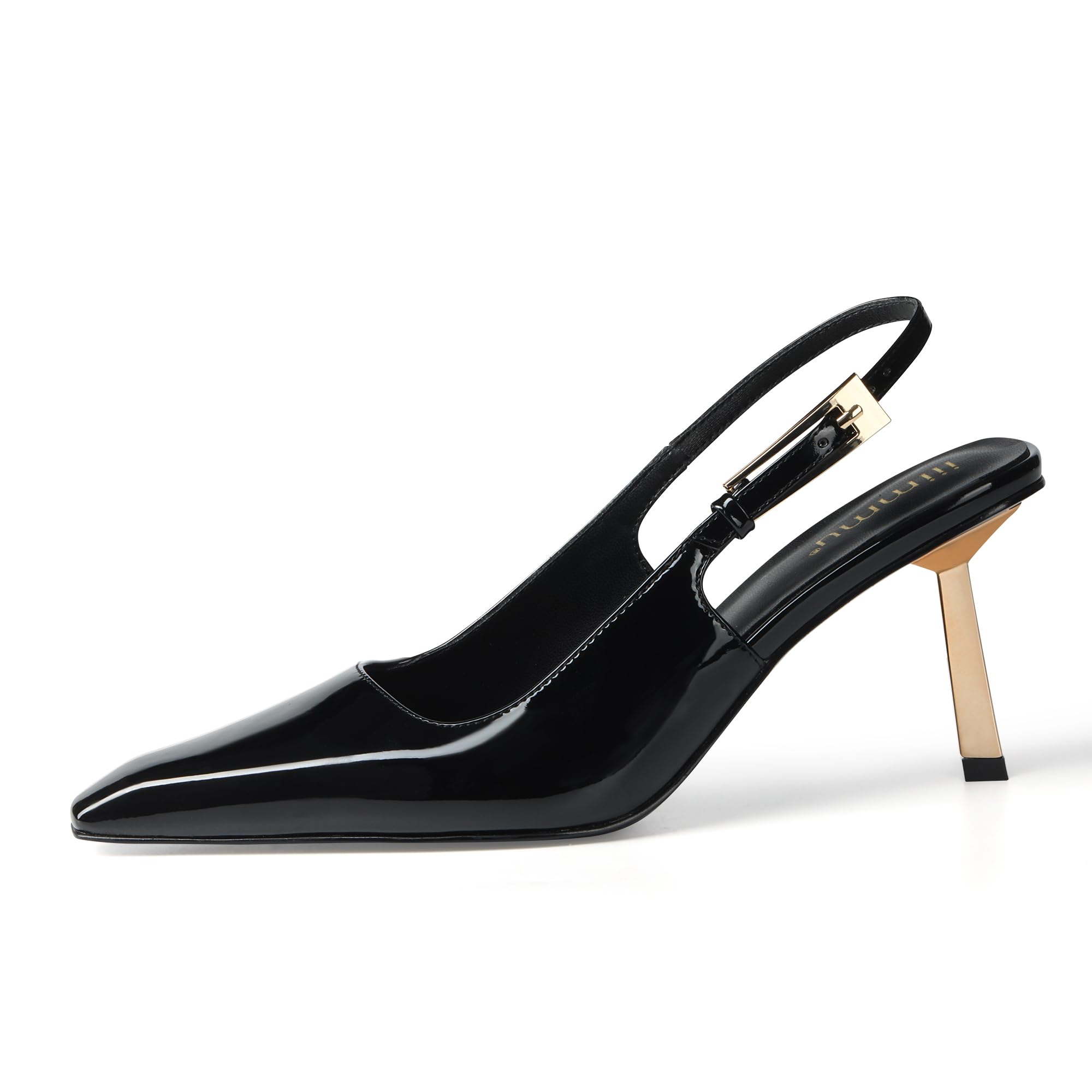 iiimmu Stiletto Heels for Women Closed Toe 3.5 in Black Heels Pumps ...