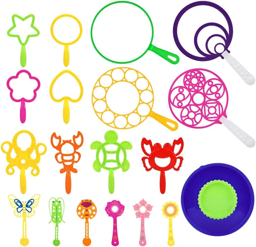 JUSTDOLIFE Bubble Making Kit, Bubble Wands 20PCS Bubble Wands Set for ...