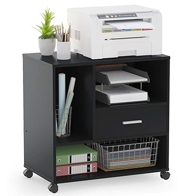 Buy Tribesigns Printer Stand with Drawer, Mobile Printer Cart with ...