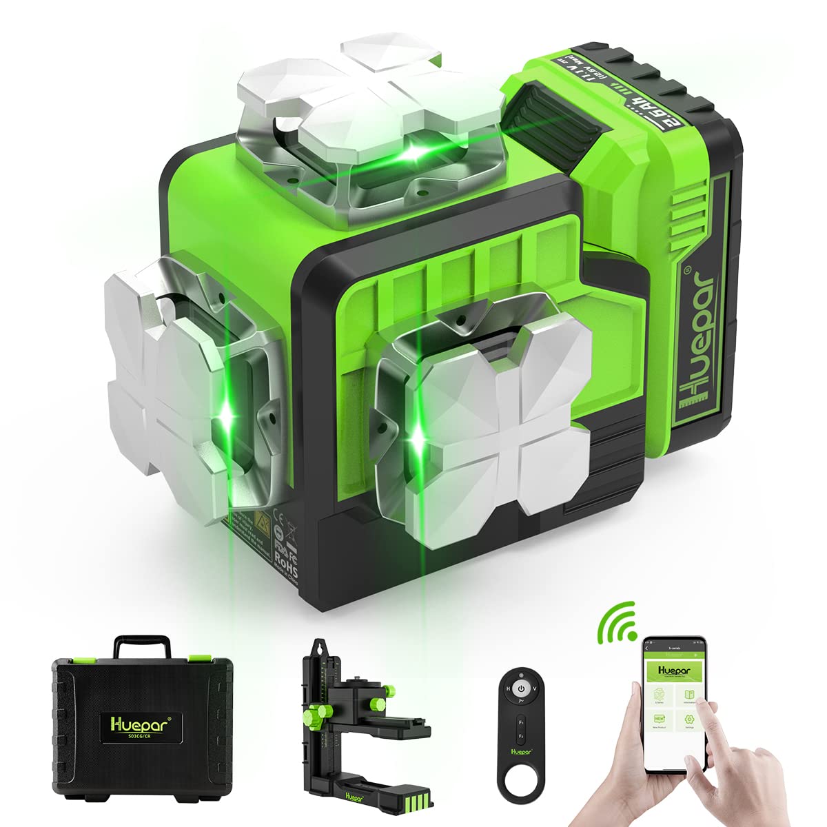 Mua Huepar Professional 3D Laser Level 360 Self Leveling with Bluetooth ...