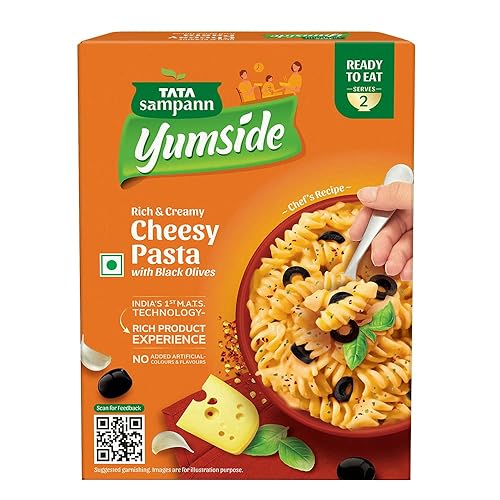 Tata Sampann Yumside Rich & Creamy Cheesy Pasta with Black Olives, 285g in Oman | Whizz Pasta Salads